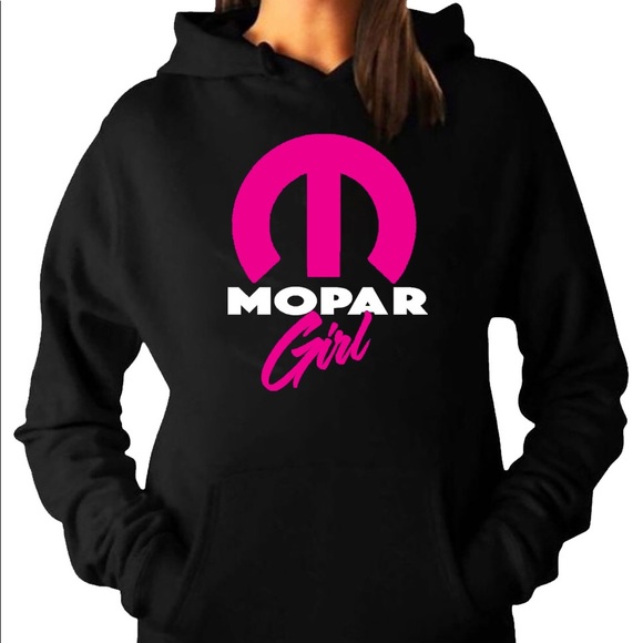 Tops | Mopar Girl Hoodie Pink Logo Print | Poshmark